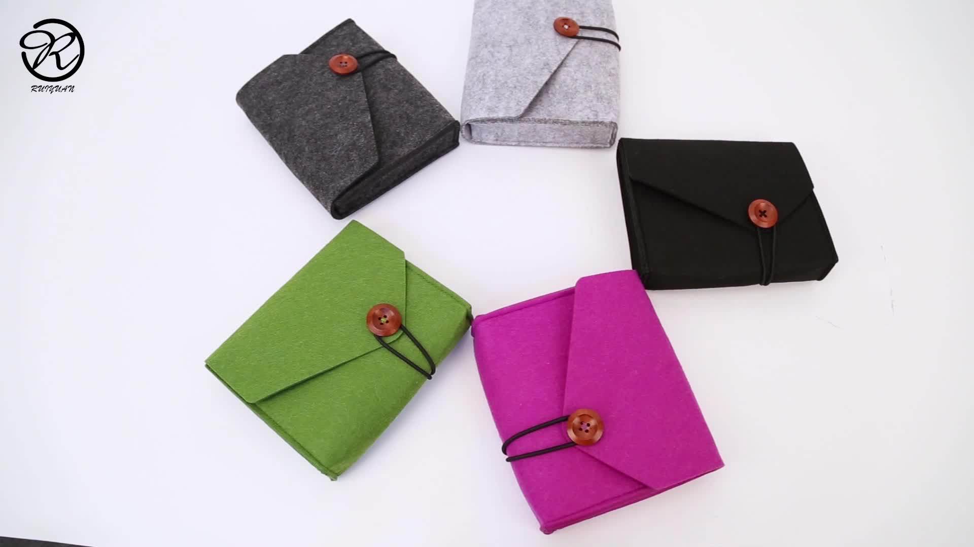 Merino Wool Felt Cable Organizer Felt Cable Bag Felt Storage Pouch Bag ...