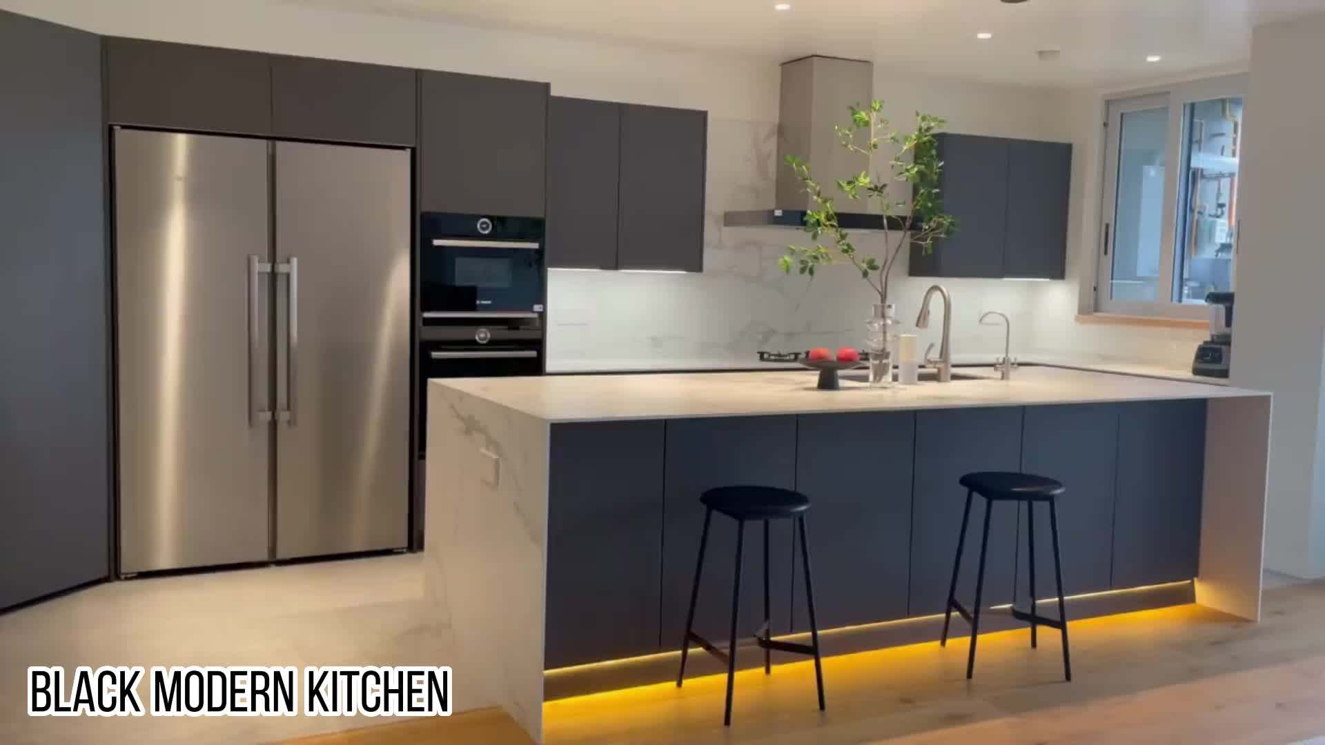 Modern Acrylic Kitchen Design Unit Cabinet Door Modular Lacquer Kitchen ...