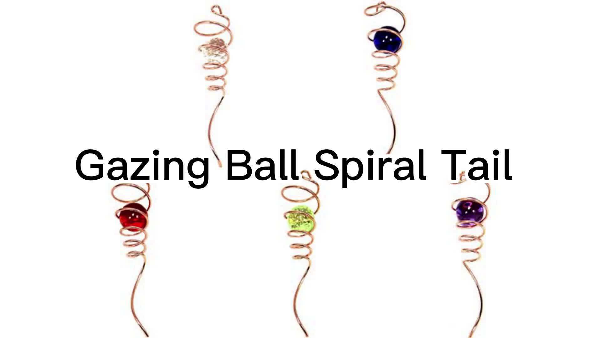 Stainless Steel Gazing Ball Wind Spinner Tail Twister Spiral Decorate ...