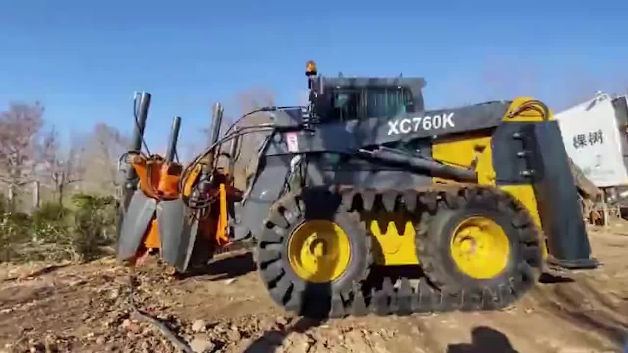 Xcmg Official Skid Steer Wheel Loader Tree Spade Digger Removal Moving ...