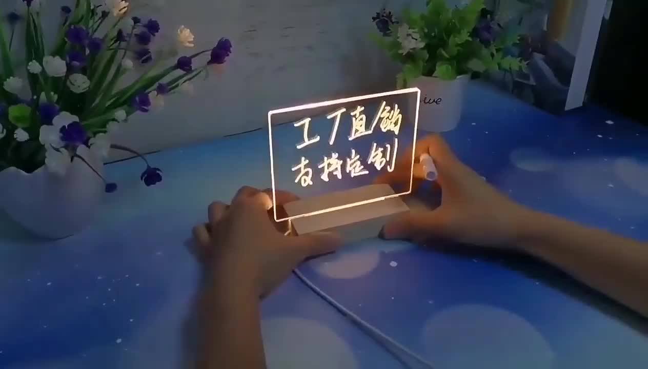 Ins Style Acrylic Luminous Writing Board Led Light Rewritable ...