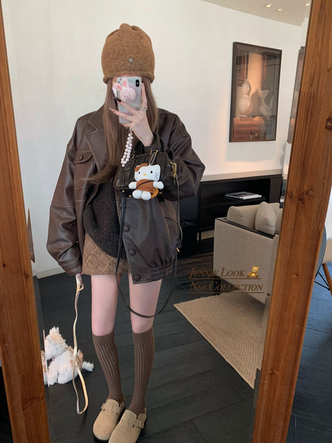 NSS COLLECTION Gucc edition Deeply clever leather jacket early spring ...