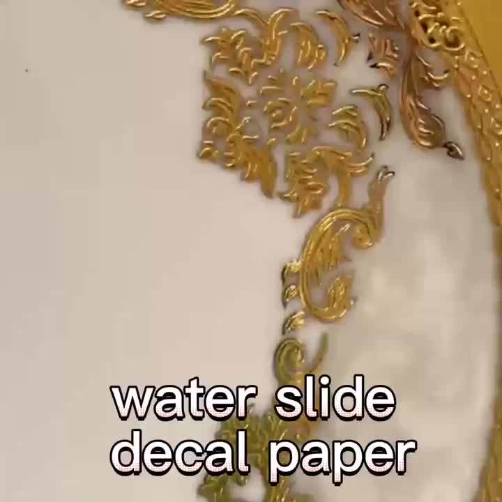 New Design Papel Custom Decal Maker Gold Printing Paper Water Transfer ...
