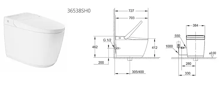 高仪/GROHE 39932/39933SH0/36538SH0艾吉娜一体式智能马桶坐便器