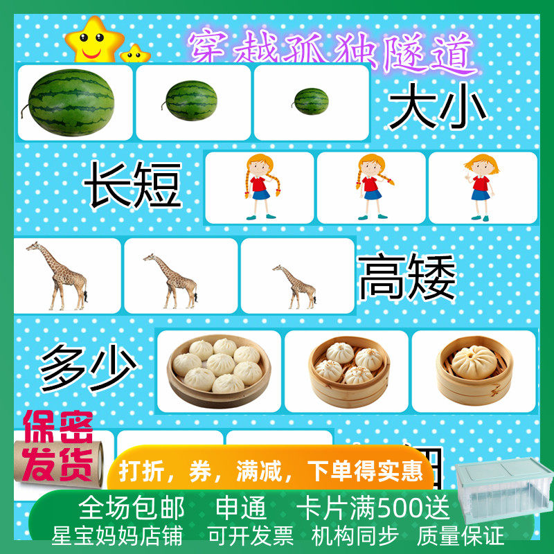 Aba size comparison flashcards for autistic children: height, length ...