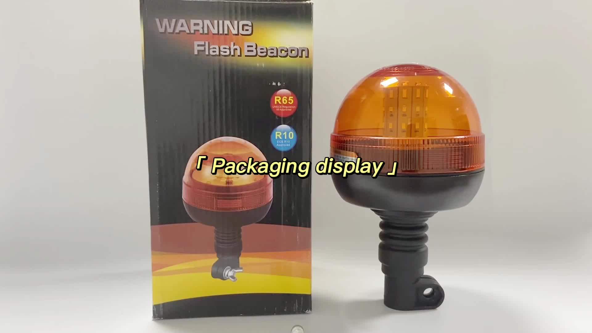 12v Rotating Flashing Amber Beacon Din Pole Spigot Mount Tractor ...