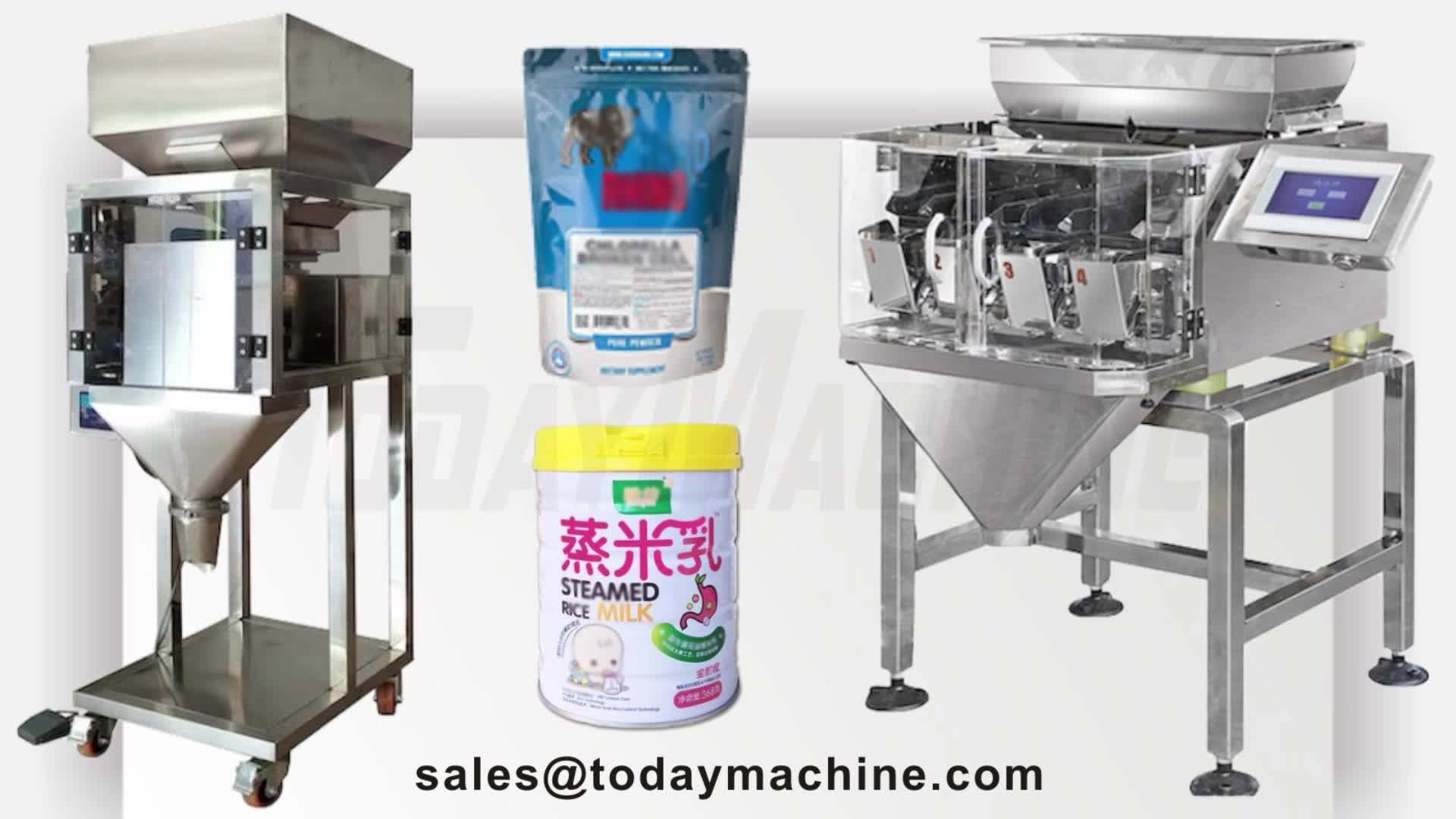 4 Head Linear Multihead Weigher Packing Machine With Foot Pedal Switch ...