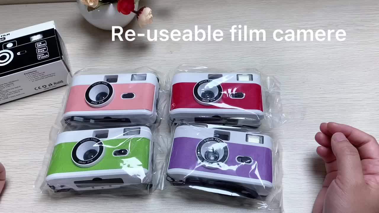 White 35mm Reusable Film Cameras With Flash Custom Vintage Retro ...