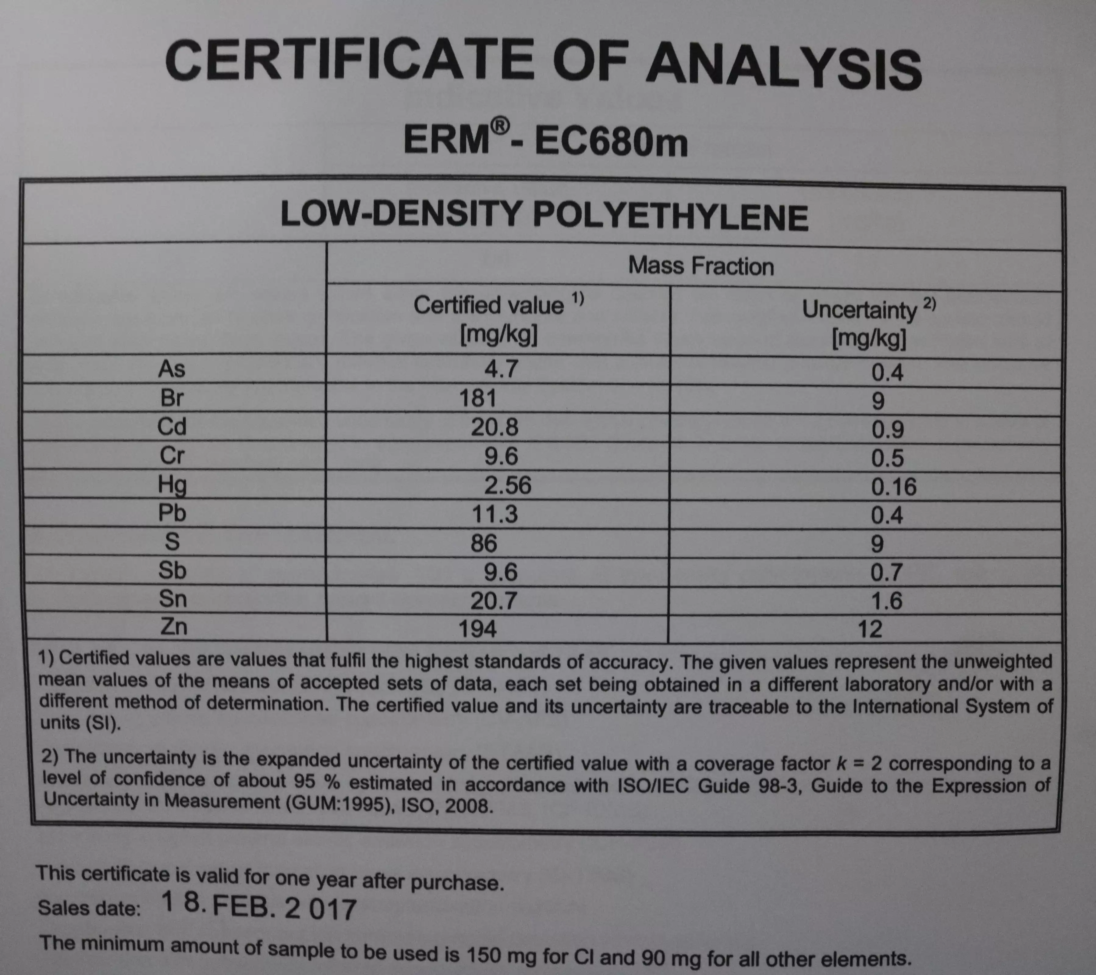 RoHS环保标准物质ERM-EC681m 、EC680mX射线荧光光谱仪片状标样-Taobao