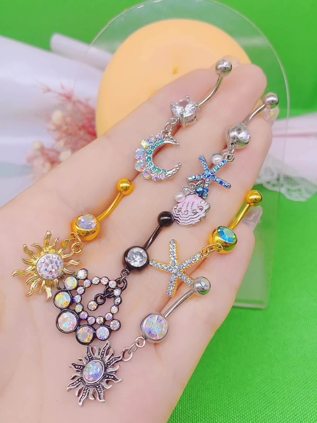 Gaby New Arrive Cute Cartoon Belly Rings Dangling Butterfly Fashion ...