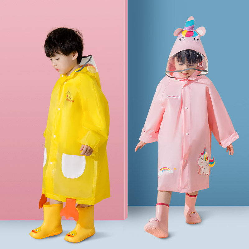 [USD 24.55] Children's Raincoat Girl Full Body Rainshoe Set Full Body ...