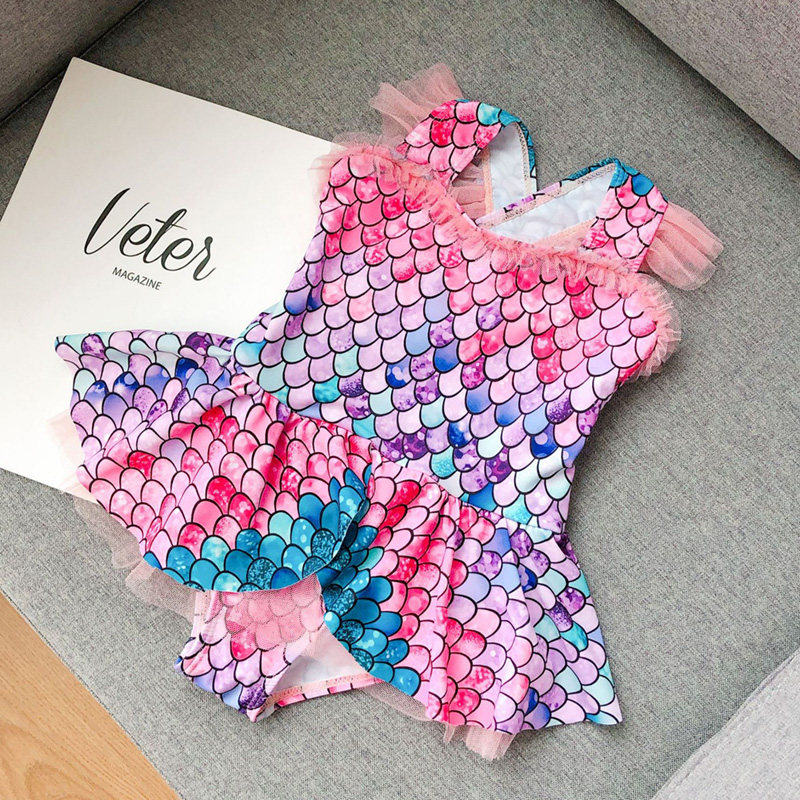 [USD 26.91] Children's swimsuit female conjoined princess mermaid ...