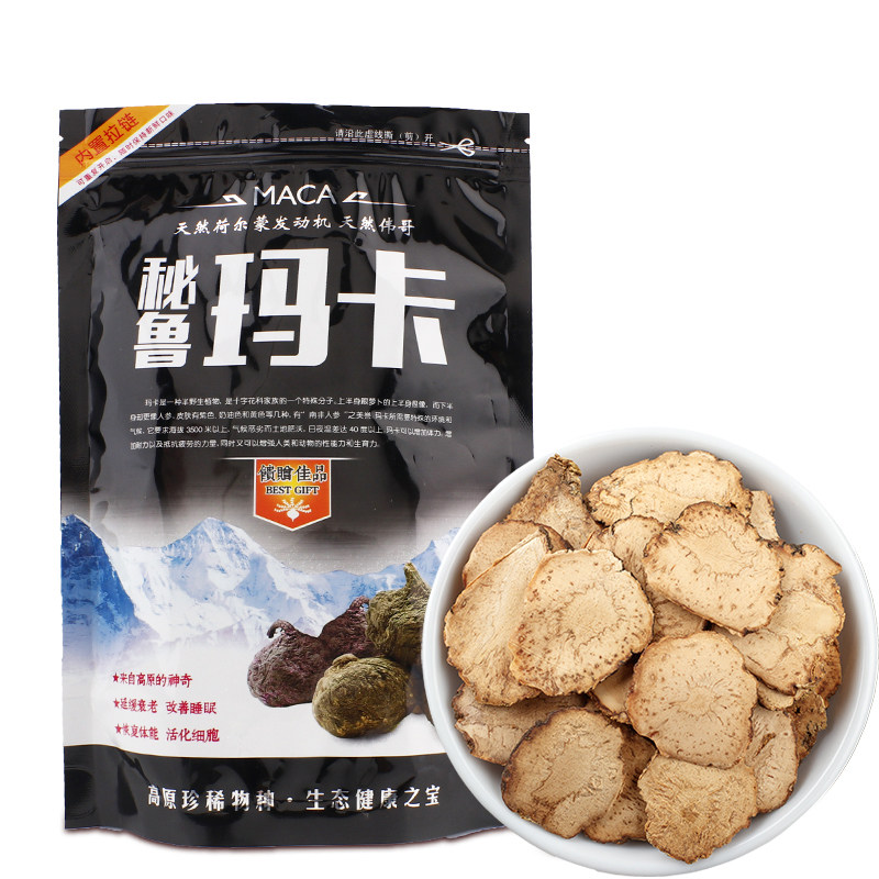 Peru black maca dried slices maca 500g wild dried fruit slices Imported ...