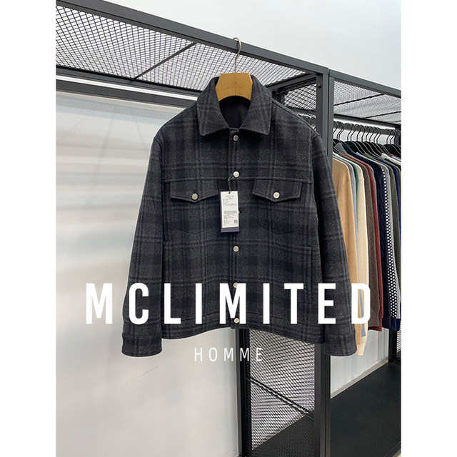 Medium / Thickened plaid fabric Non-skin art Men's work style woolen ...