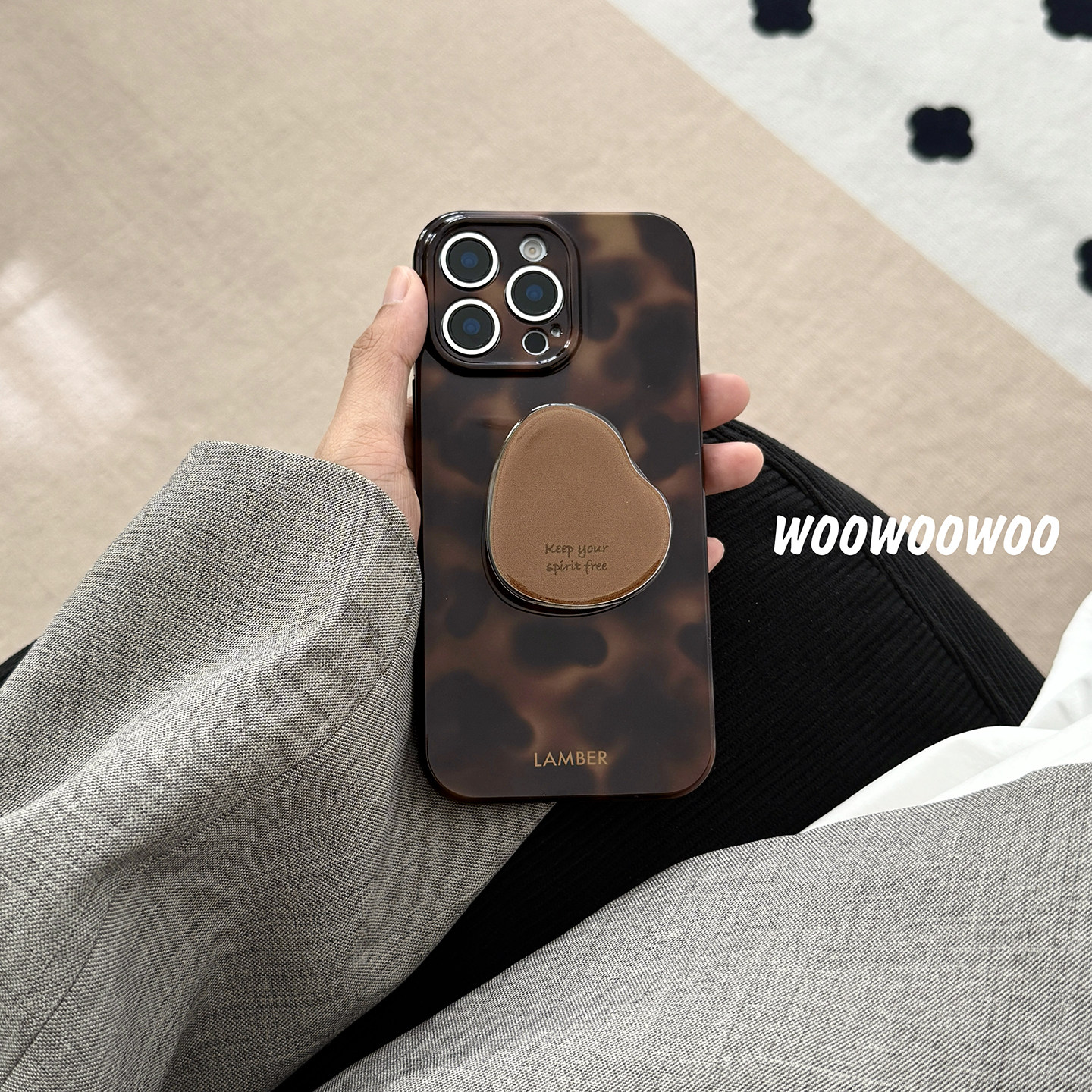 WOOWOOWOO小众INS高级感琥珀色手机壳支架，iPhone16ProMax也能变美？-手机保护套/壳-淘宝好物网