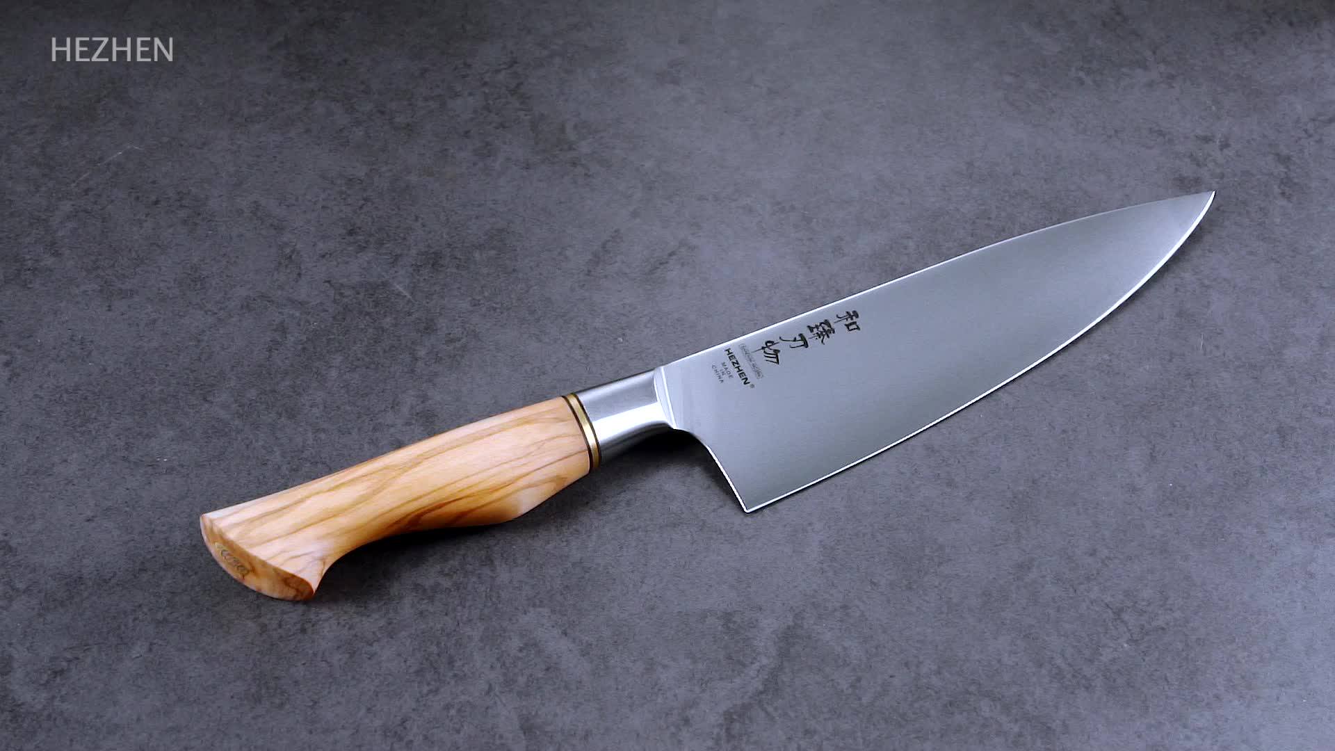 Sandvik 14c28n Stainless Carbon Steel Kitchen Chef Knife With Nature ...