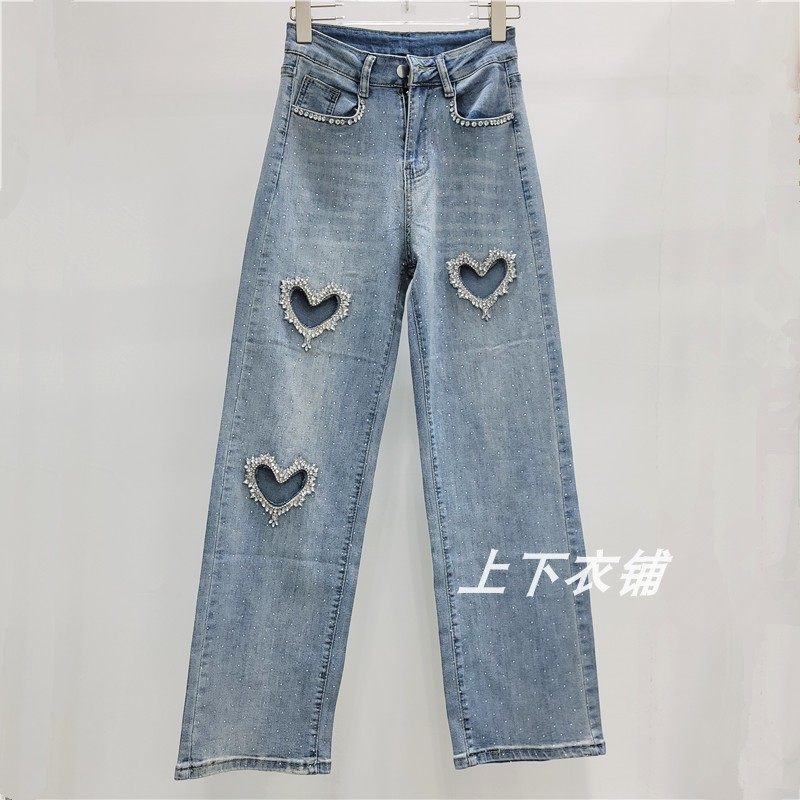 Advanced Heavy Industry Love Hot Drilling Jeans Women's 2024 Spring and ...
