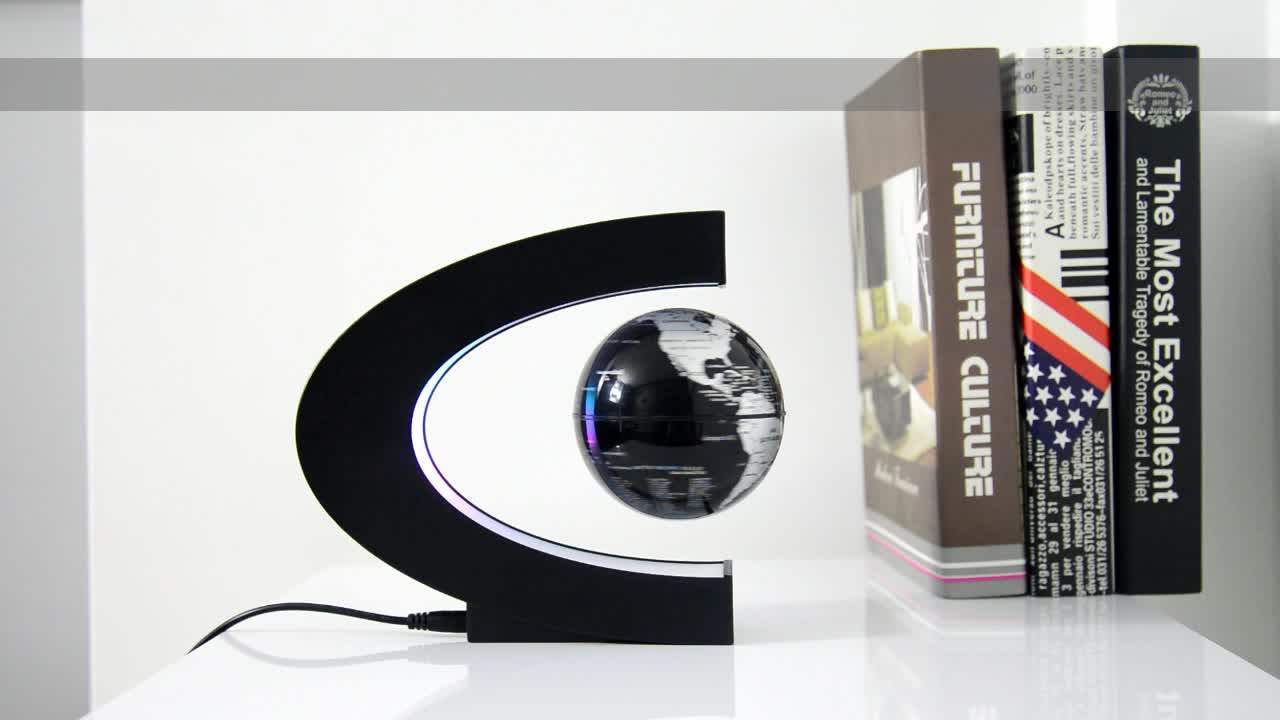 C Plastic Desktop Earth World Map Globe Spinning Rotating Magnetic ...