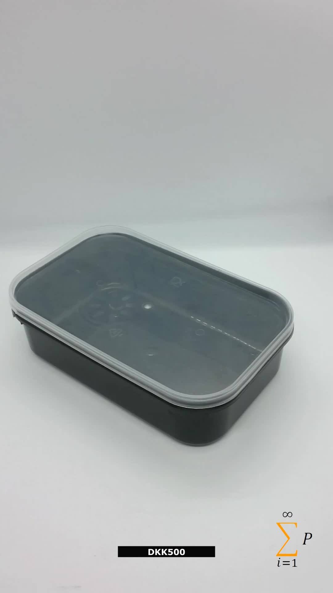 Dkk750 Rectangular 750ml Tamper Evident Pp Iml Bowl & Pp Iml Lid For Food (meal Prep Take Away ...