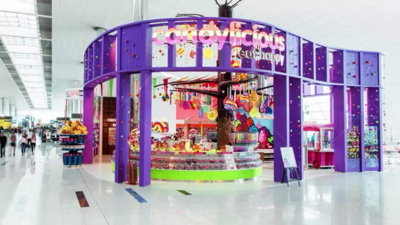 Colorful Design Candy Store Interior Display Stand Morden Style Sweets ...