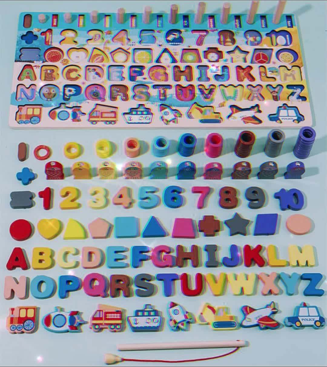 Educational Children Wooden Toy Matching Cognitive Teaching Fruits ...