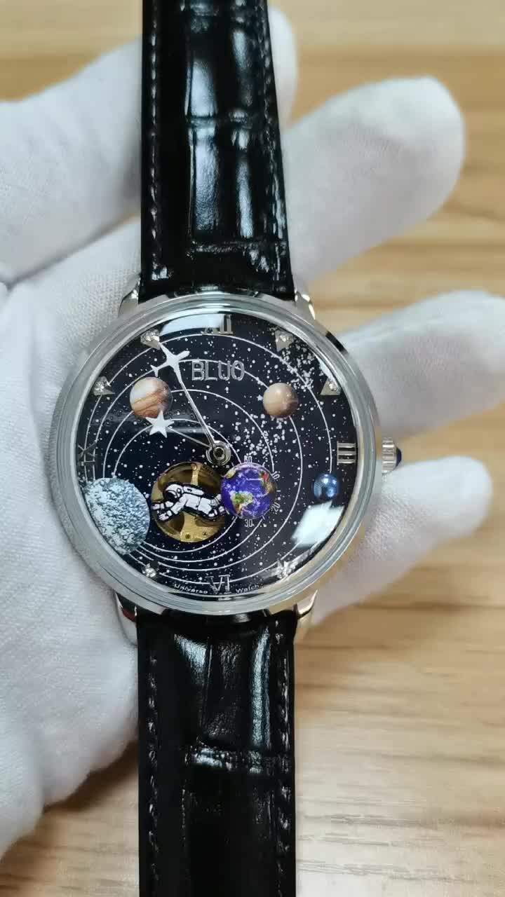 Luxury Moon Space Explore Watch Men Fashion Stainless Steel Mechanical ...