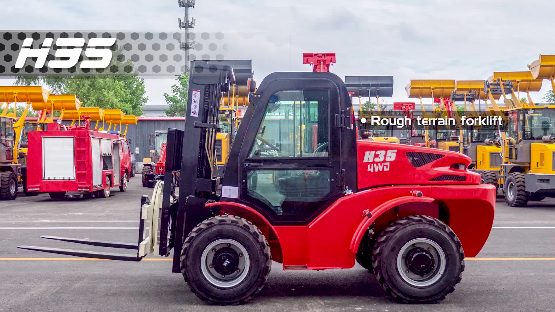 Rough Terrain Forklifts Mammut 3.5 Ton 4wd Lifting Capacity H35 Heavy Duty Axle Diesel All ...