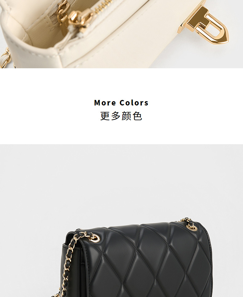 CHARLES&KEITH25秋新款CK2-20671747時尚菱格鏈條單肩斜挎小方包|小方包|ETMall東森購物網