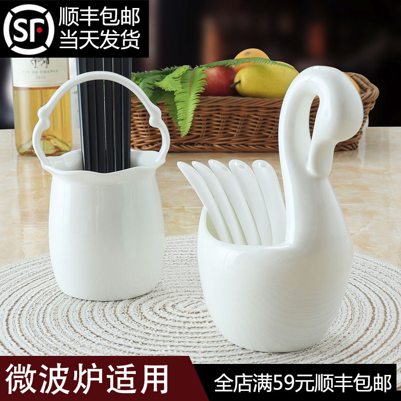 Купить Белый костяной фарфор лебедь корзины посуда монтаж кухня стенды ...