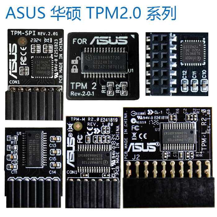 TPM-SPI安全模組 TPM2.0模組 華碩TPM2.0伺服器用模組 可信模組20針伺服器用TPM-M R2.0