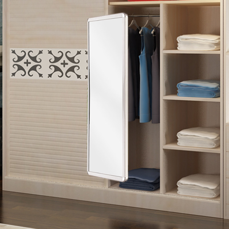 [USD 55.20] Wardrobe mirror built-in mirror sliding rotating folding ...