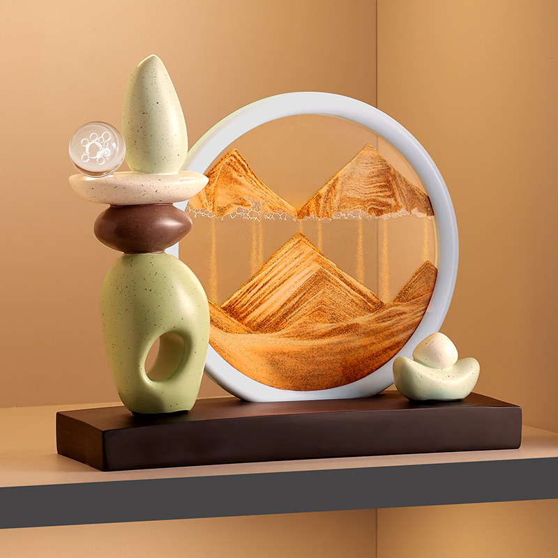 Fortune-Turning Hourglass Sand Painting Ornament for Living Room Tv ...