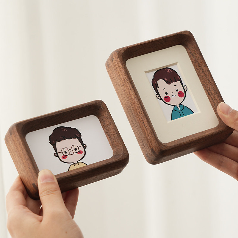 3inch mini solid wood banknote photo frame display, kids’ id photos can ...
