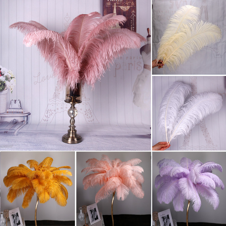 Ins style popular photo handy gadget! pink ostrich feather decoration ...