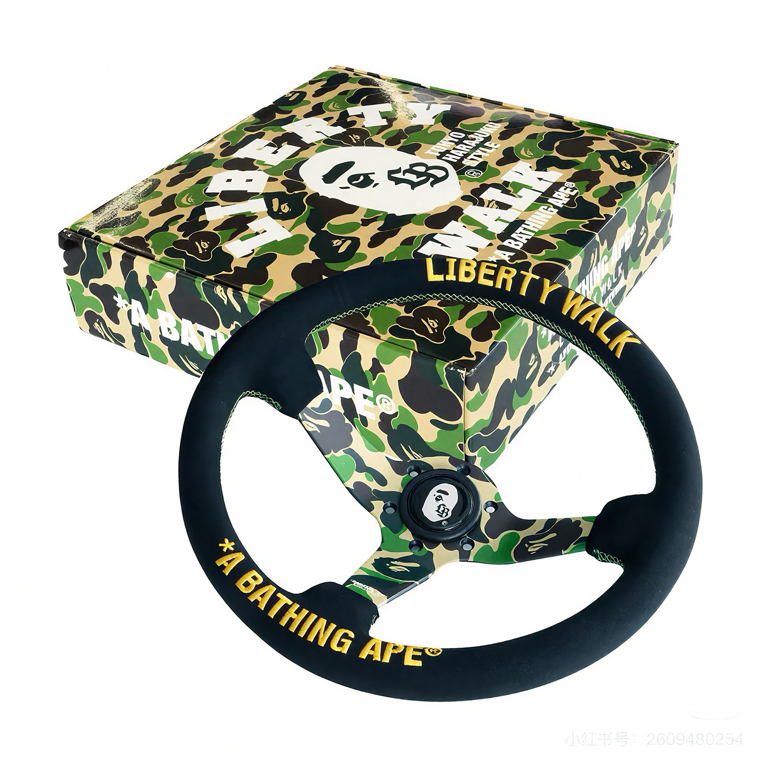 现货正品 BAPE联名LBWK ABC CAMO STEERING WHEEL 汽车迷彩方向盘-Taobao