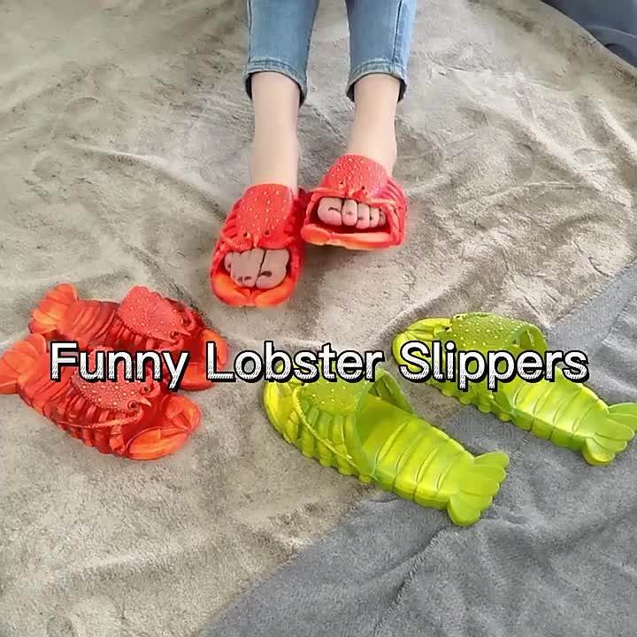 2023 Funny Lobster Slippers Casual Slides Animal Fishing Slippers ...