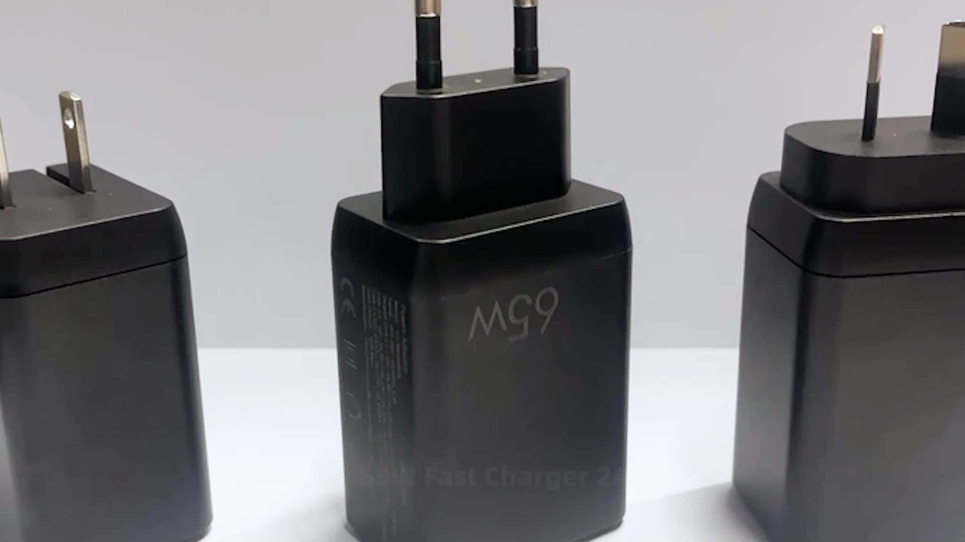 Wholesale Kc Etl Ukca Pse Saa Fhome Charger Ac 65w Quick Type C Pd Usb Gan Charger With Qc 4.0 3 ...