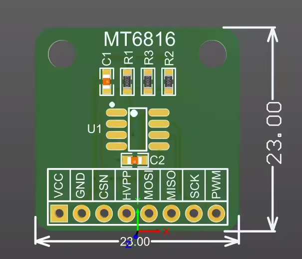 MT6816高速高精度磁编码器磁感应角度测量传感器模块测试评估板-阿里巴巴