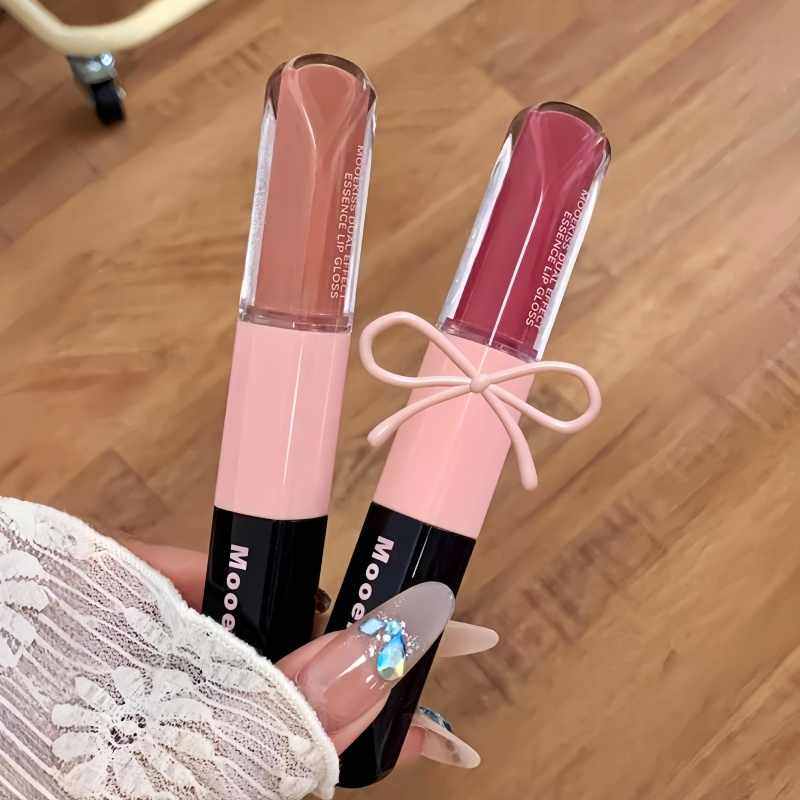 Mooekiss double-ended lip glaze d08: mirror shine, plump pout, and ...