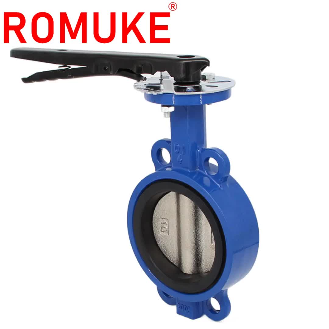 D71x-16q Handle Butterfly Valve Ductile Iron Manual Wafer Type Soft Seal Butterfly Valve Dn50 ...
