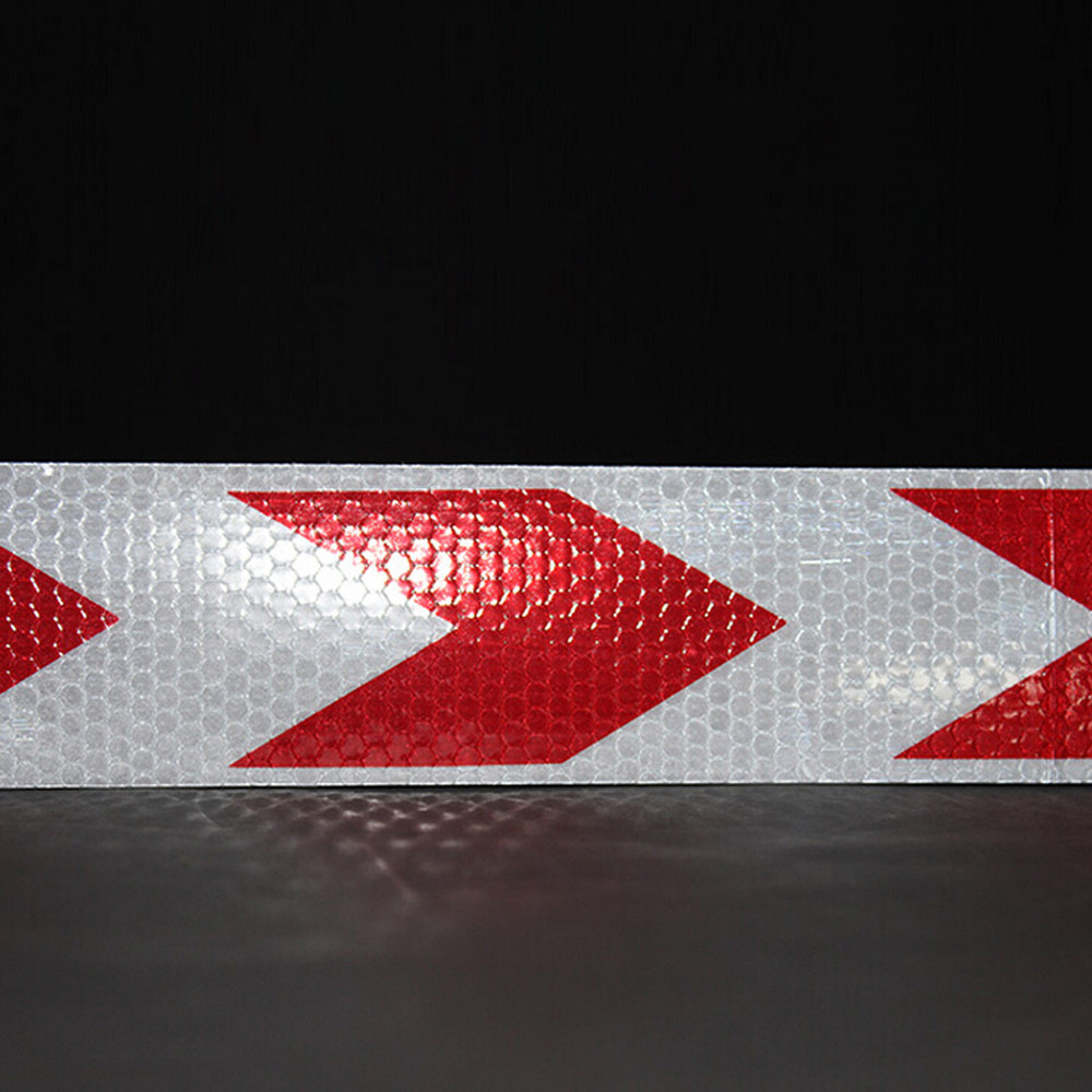 3M 10M 25M 38M Reflective Safety Warning Tape Strip Sticker Arrow Red ...