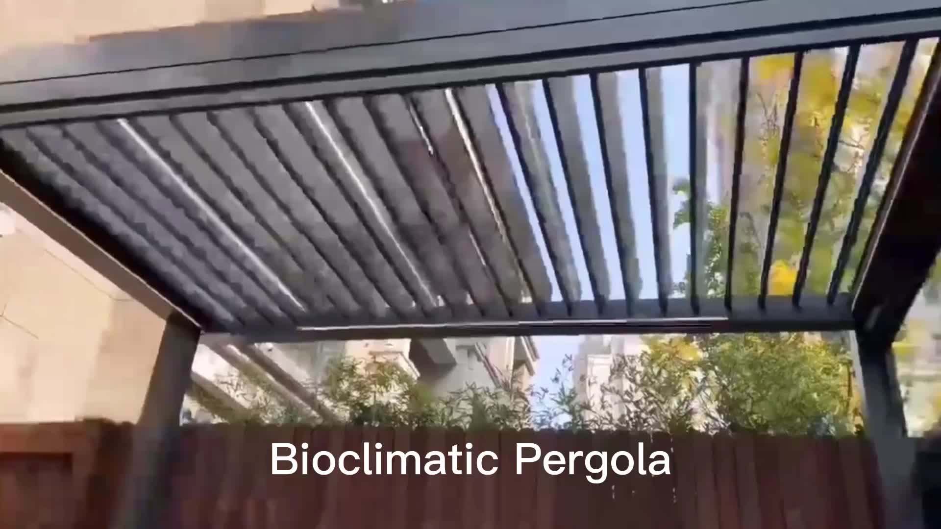 Folded Manual Motorised Adjustable Louver Pergola Aluminum Opening And ...