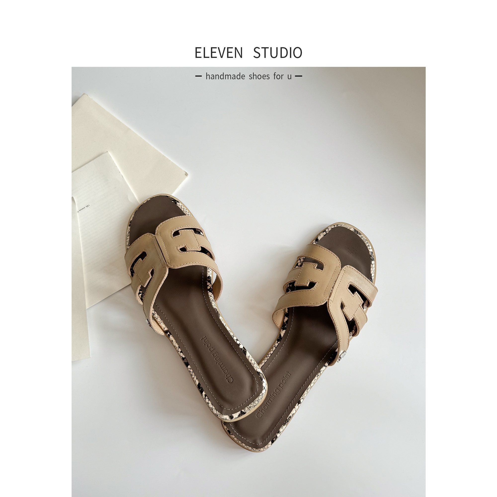 [Eleven'shoes] 2CM vacation style temperament leisure outside slippers ...