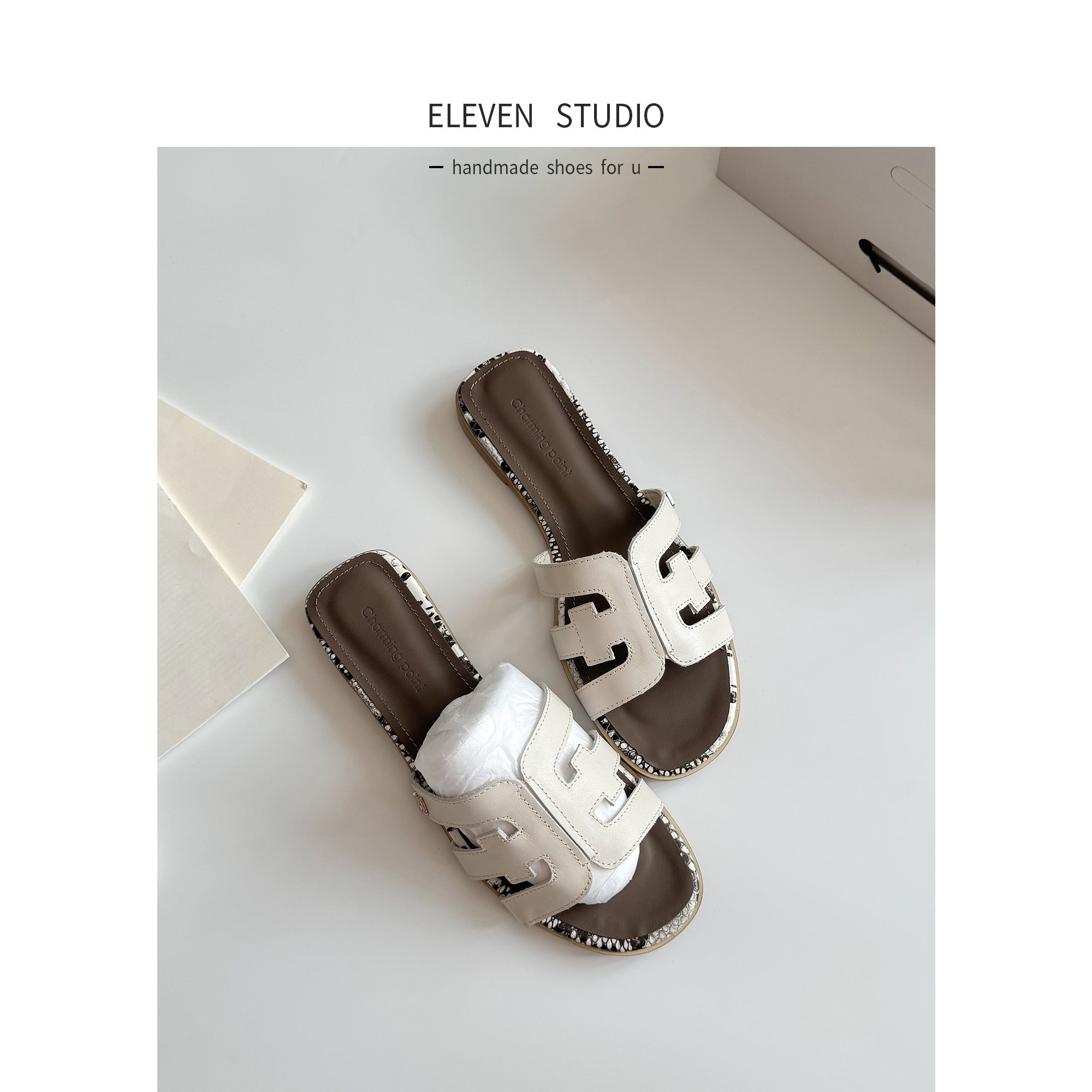 [Eleven'shoes] 2CM vacation style temperament leisure outside slippers ...