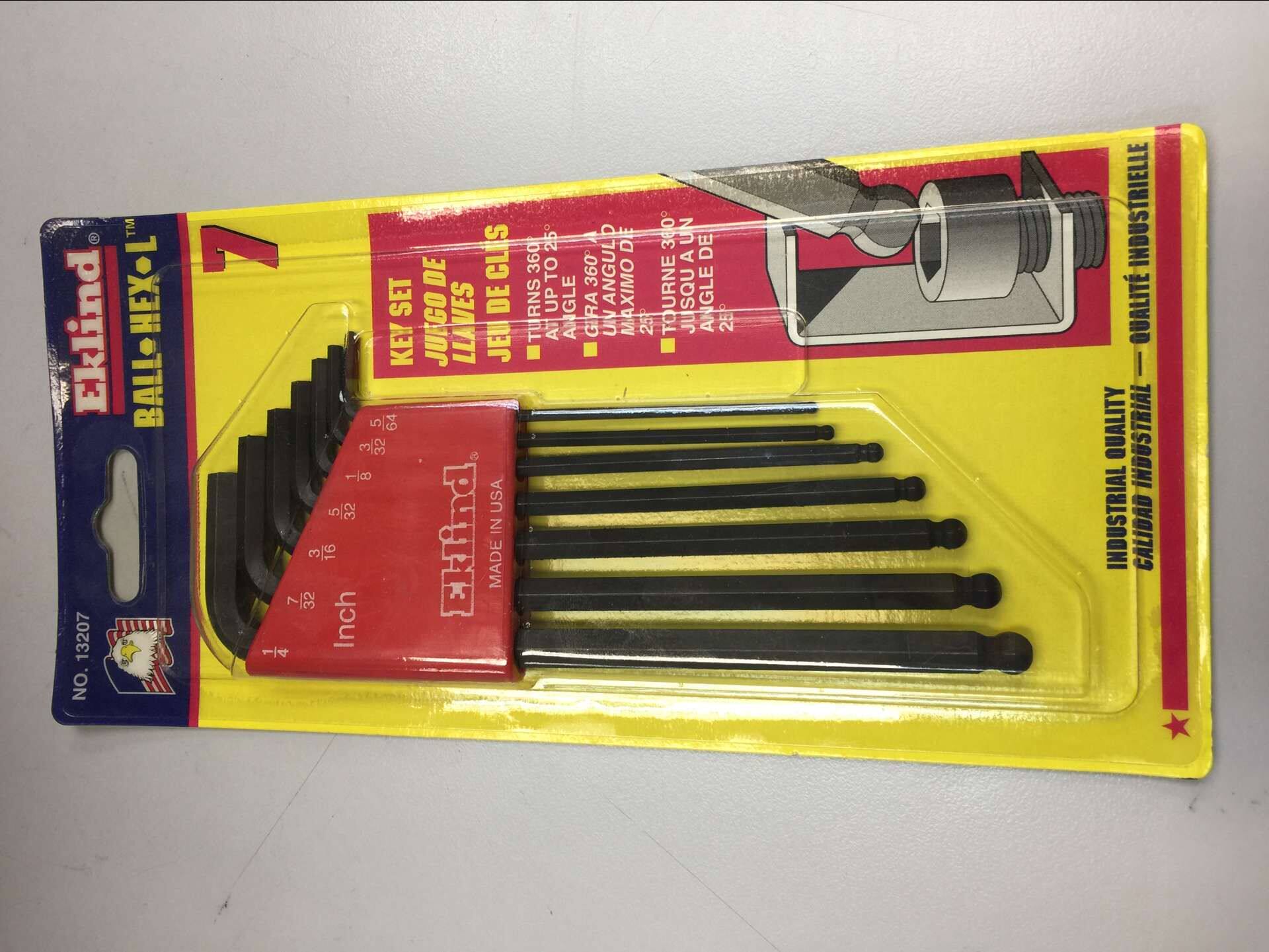 1/4 四分之一内六角扳手美国 Eklind 13207 L型 7件套英制 正品