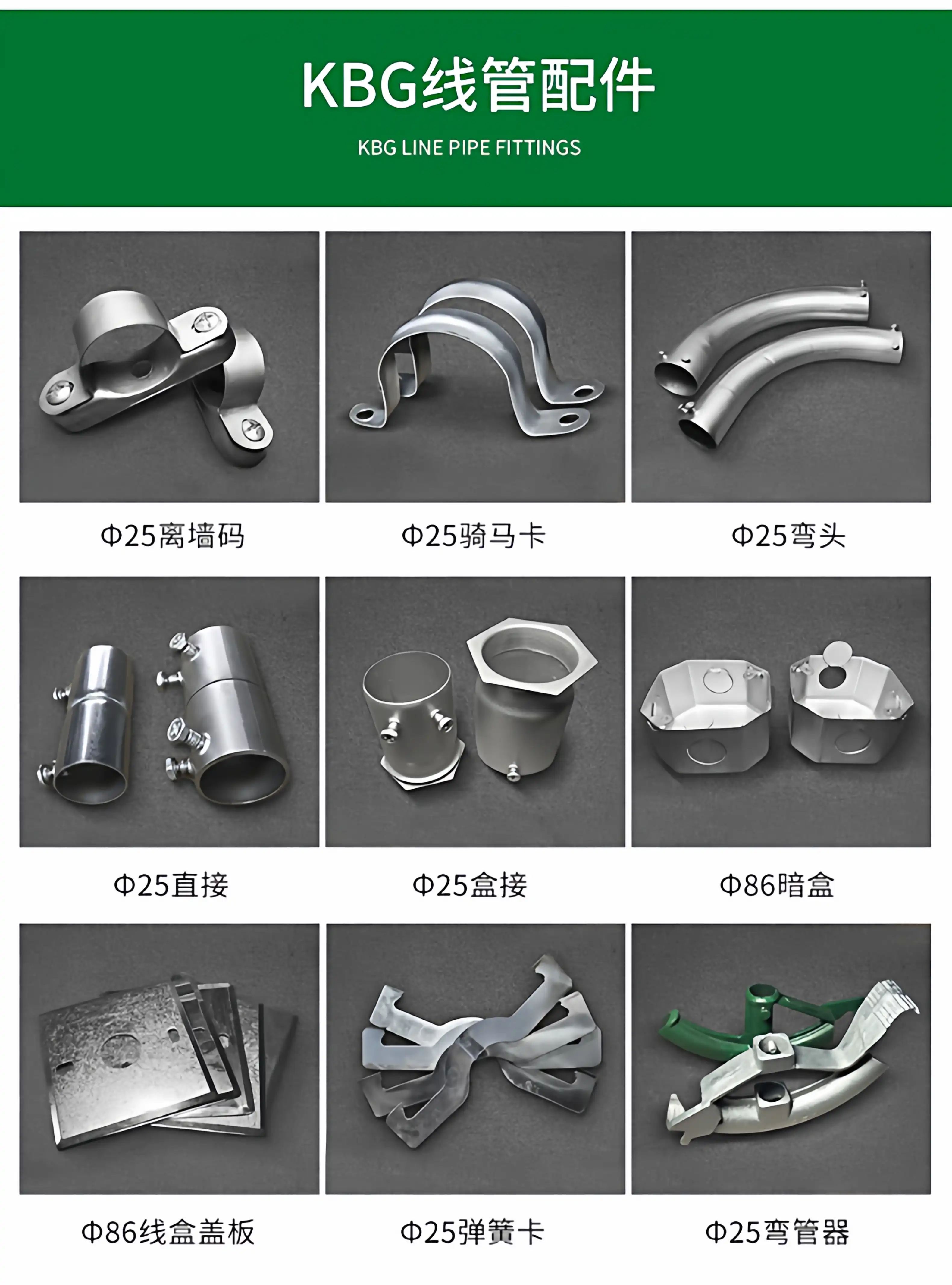 JDG20穿線管kbg20鍍鋅電線管16金屬鐵線管32鍍鋅管40金屬穿線鐵管