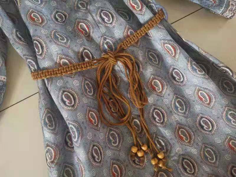 2023 Spring New Holiday Series Button Placket Robe Style with Belt ...