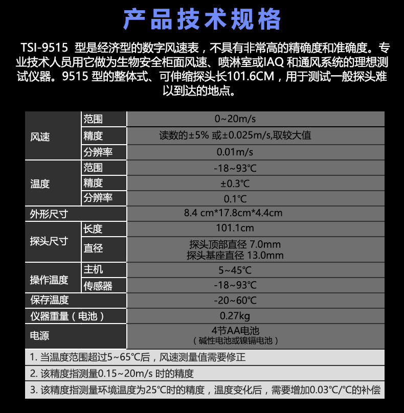 美国tsi风速仪9515热线式风速计风速测量仪-阿里巴巴
