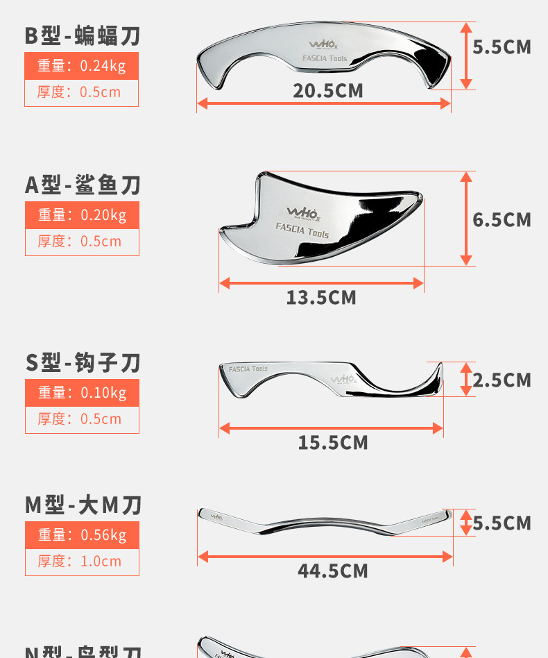 筋膜刀肌筋膜松解一套不锈钢康复理疗运动刮痧刀健身房工具送教程-阿里巴巴