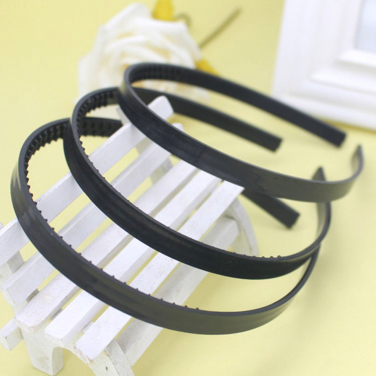 厂家直销DIY塑料发箍10mm阶梯齿塑料发箍 1CM带齿光头扣 黑色ABS-Taobao Malaysia
